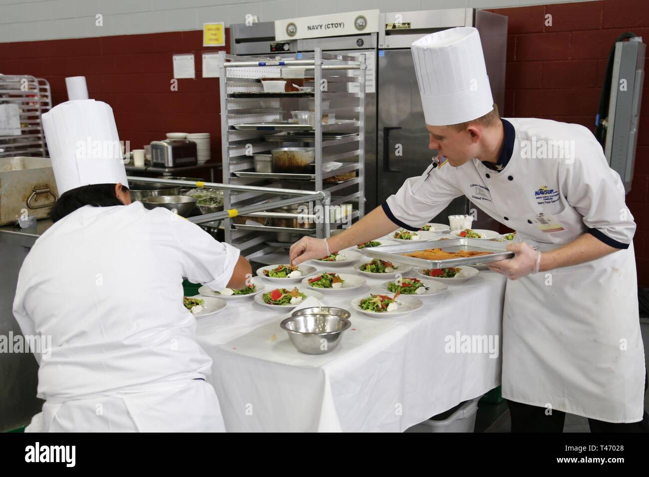 U.S. Navy Culinary Specialist 1st Class Hermila Elliott and Culinary ...