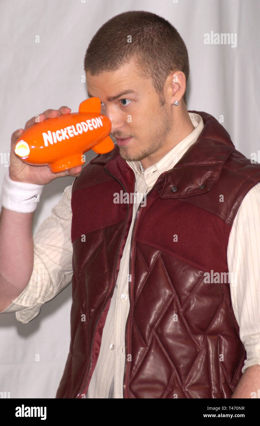 LOS ANGELES, CA. April 12, 2003: pop star JUSTIN TIMBERLAKE at ...