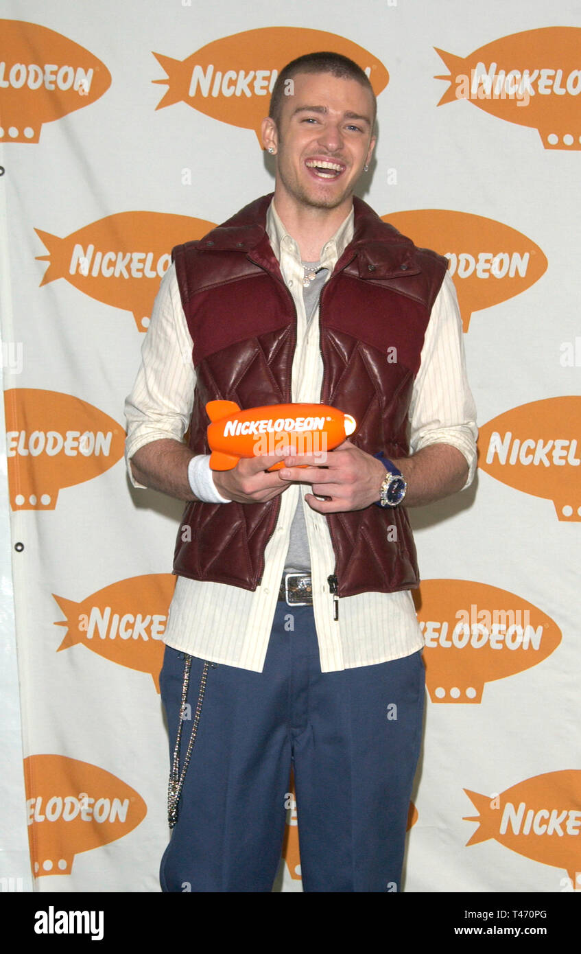 LOS ANGELES, CA. April 12, 2003: pop star JUSTIN TIMBERLAKE at ...