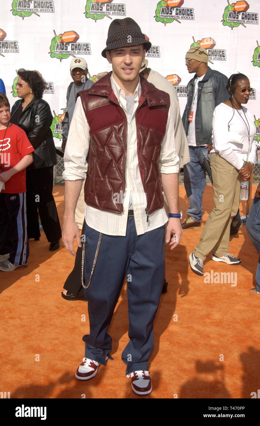 LOS ANGELES, CA. April 12, 2003: pop star JUSTIN TIMBERLAKE at ...