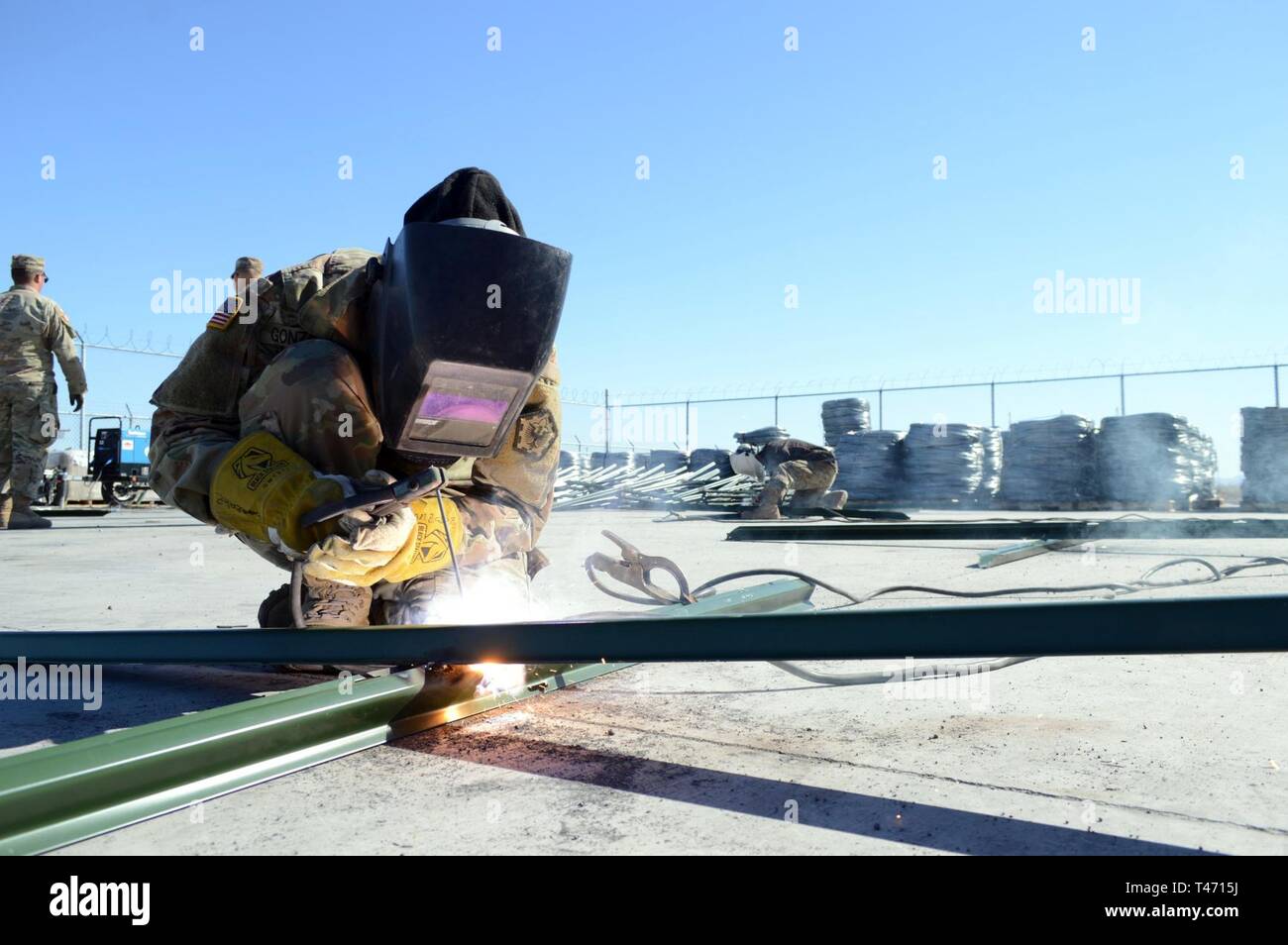 U.S. Army Pvt. 1st Class Bertha Gonzalez, a welder with 610th Engineer ...