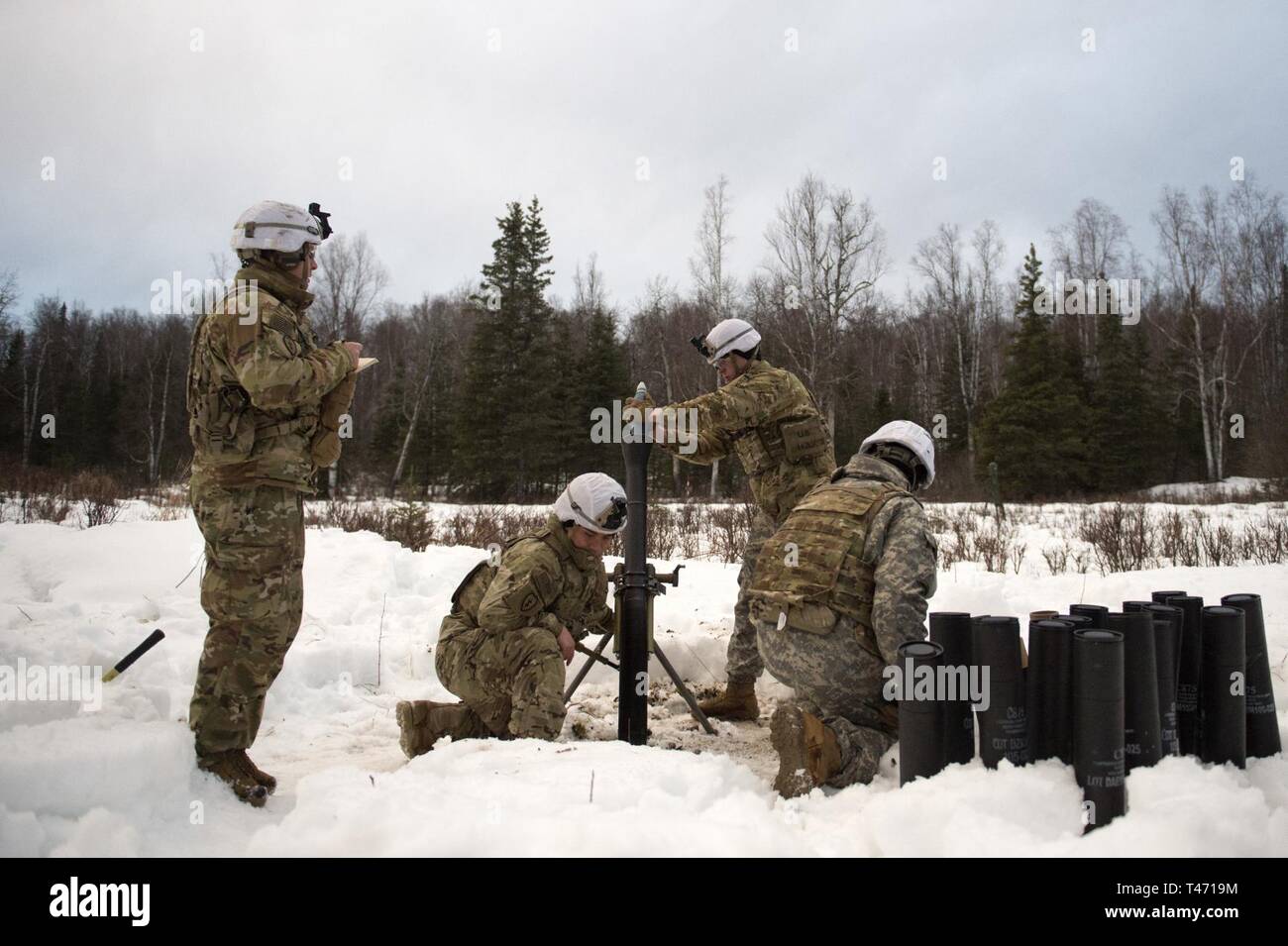 Army indirect fire infantrymen assigned to Headquarters and ...
