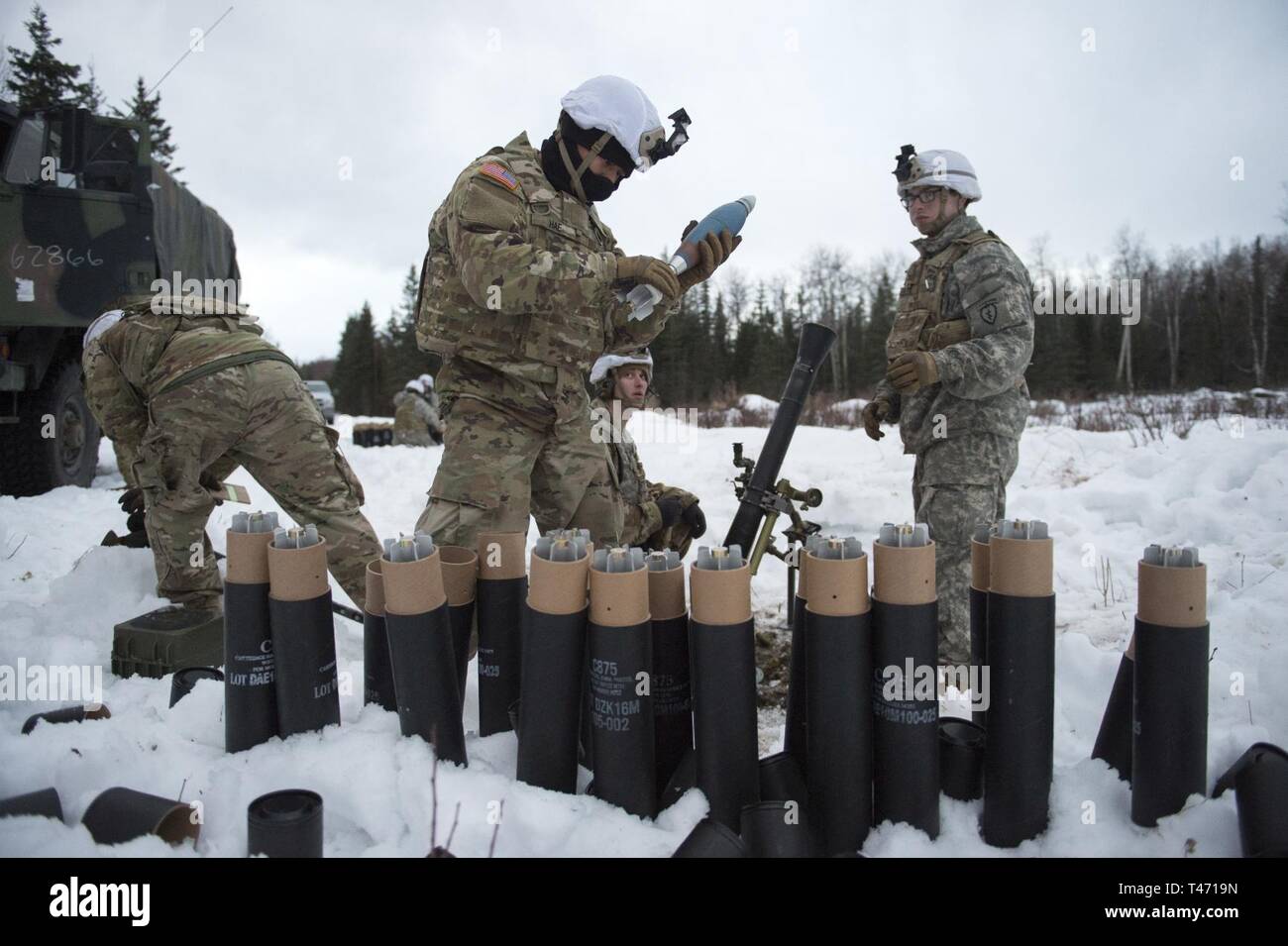Army indirect fire infantrymen assigned to Headquarters and ...