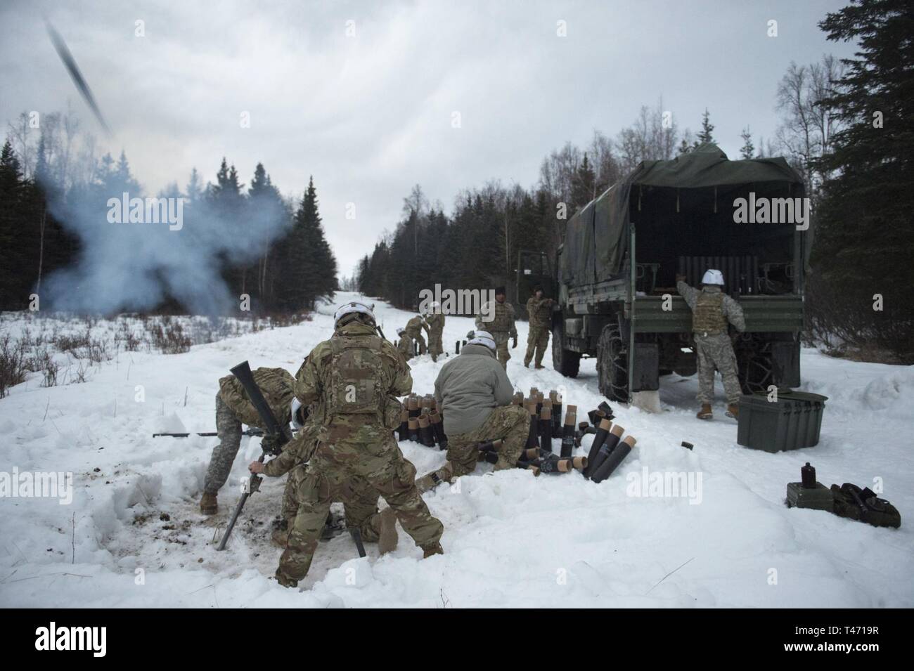 Army indirect fire infantrymen assigned to Headquarters and ...