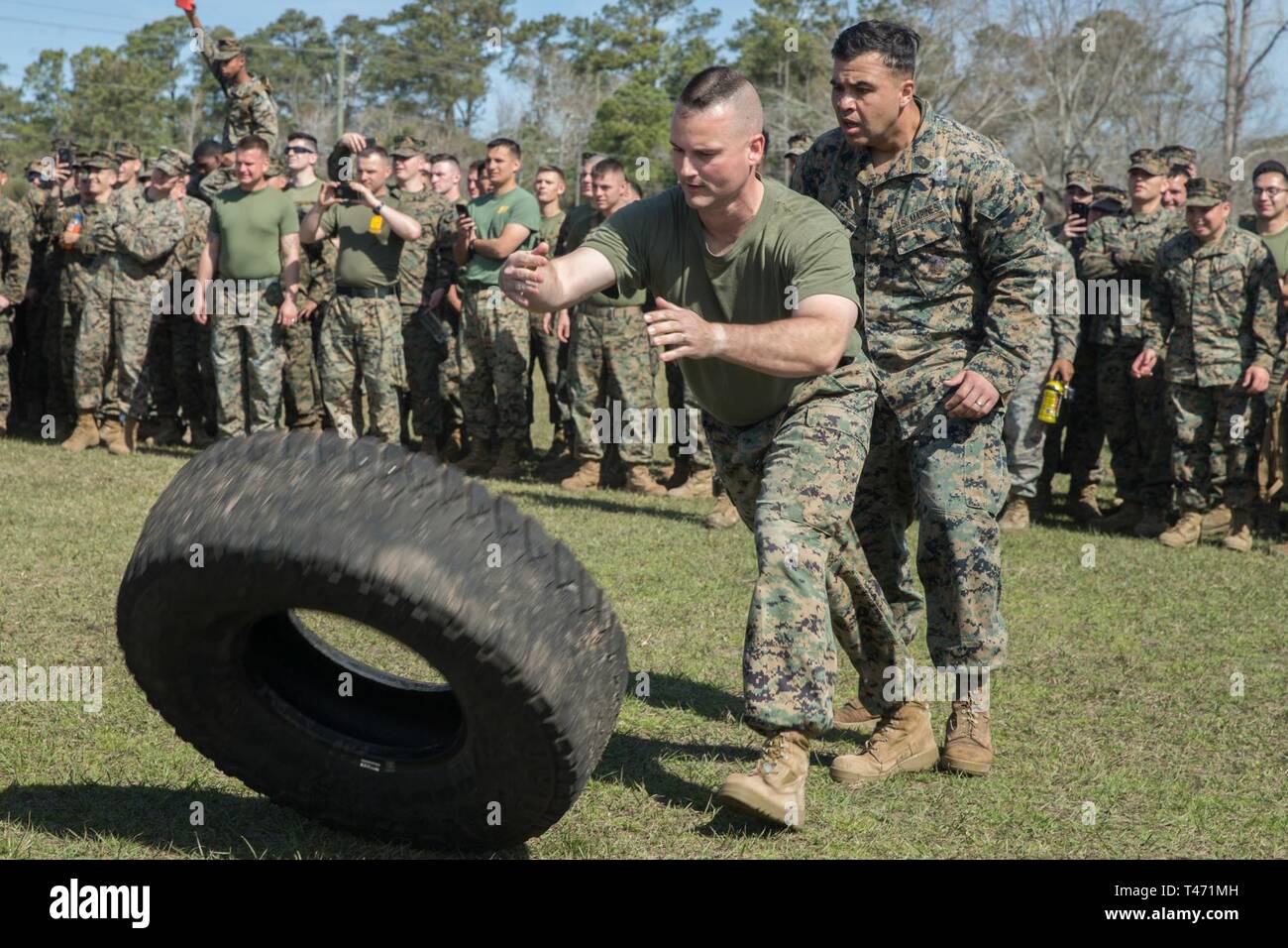 U.S. Marine Corps Lt. Col. Patrick G. Manson, left, commanding officer ...