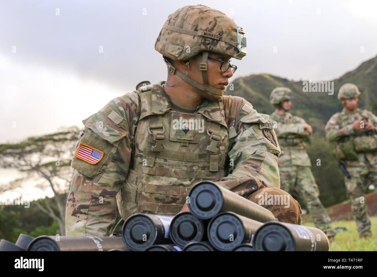 Spc. Caleb Munasque, a Trooper with A Troop, 2nd Squadron, 14th Cavalry ...