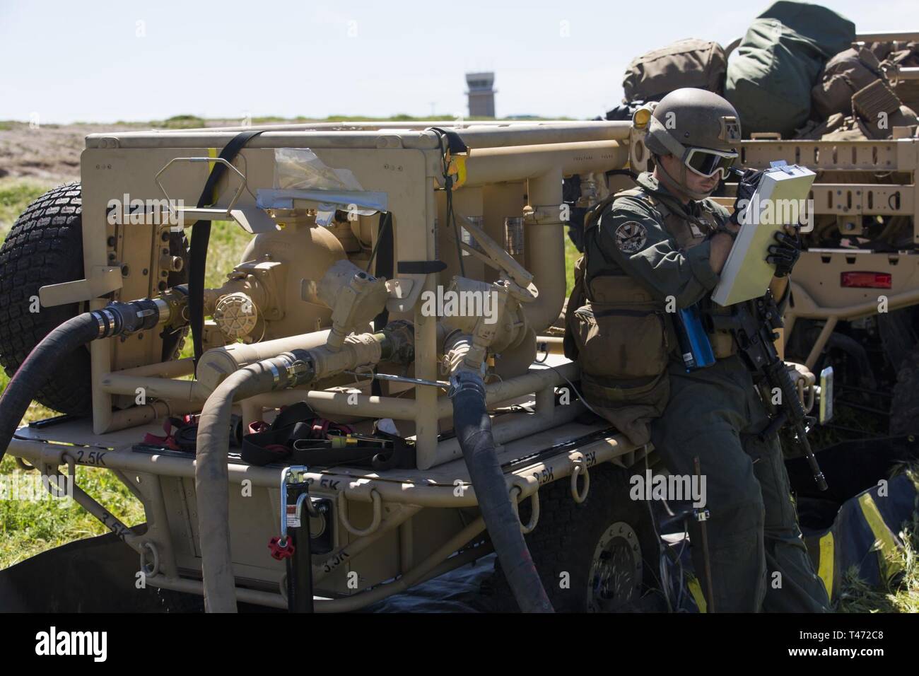 Lance Cpl. Connor Brunsman, a bulk fuel specialist with Marine Wing ...