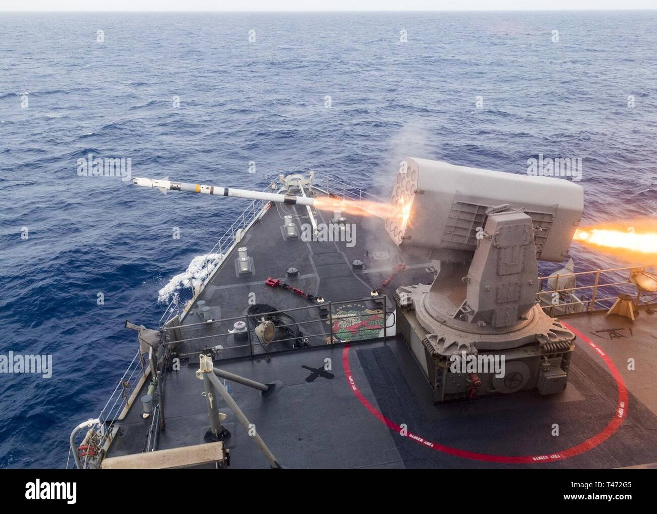 The amphibious dock landing ship USS Ashland (LSD 48) launches a ...