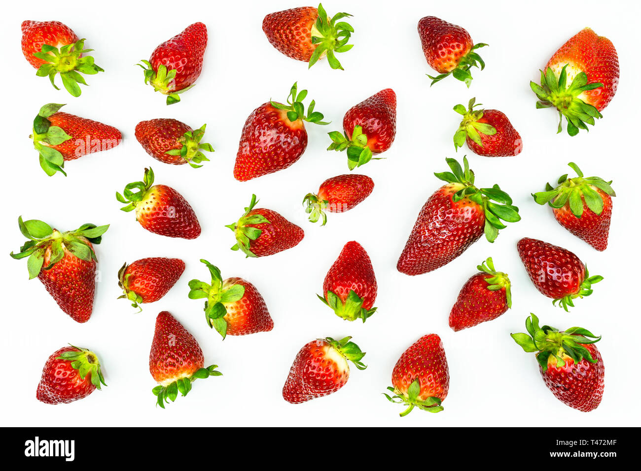 Pattern made from fresh strawberries, top view, flat lay pattern ...