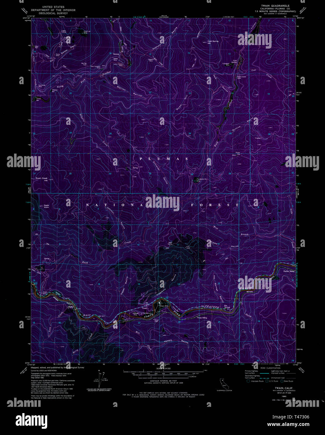 Map california 1980 hi-res stock photography and images - Alamy
