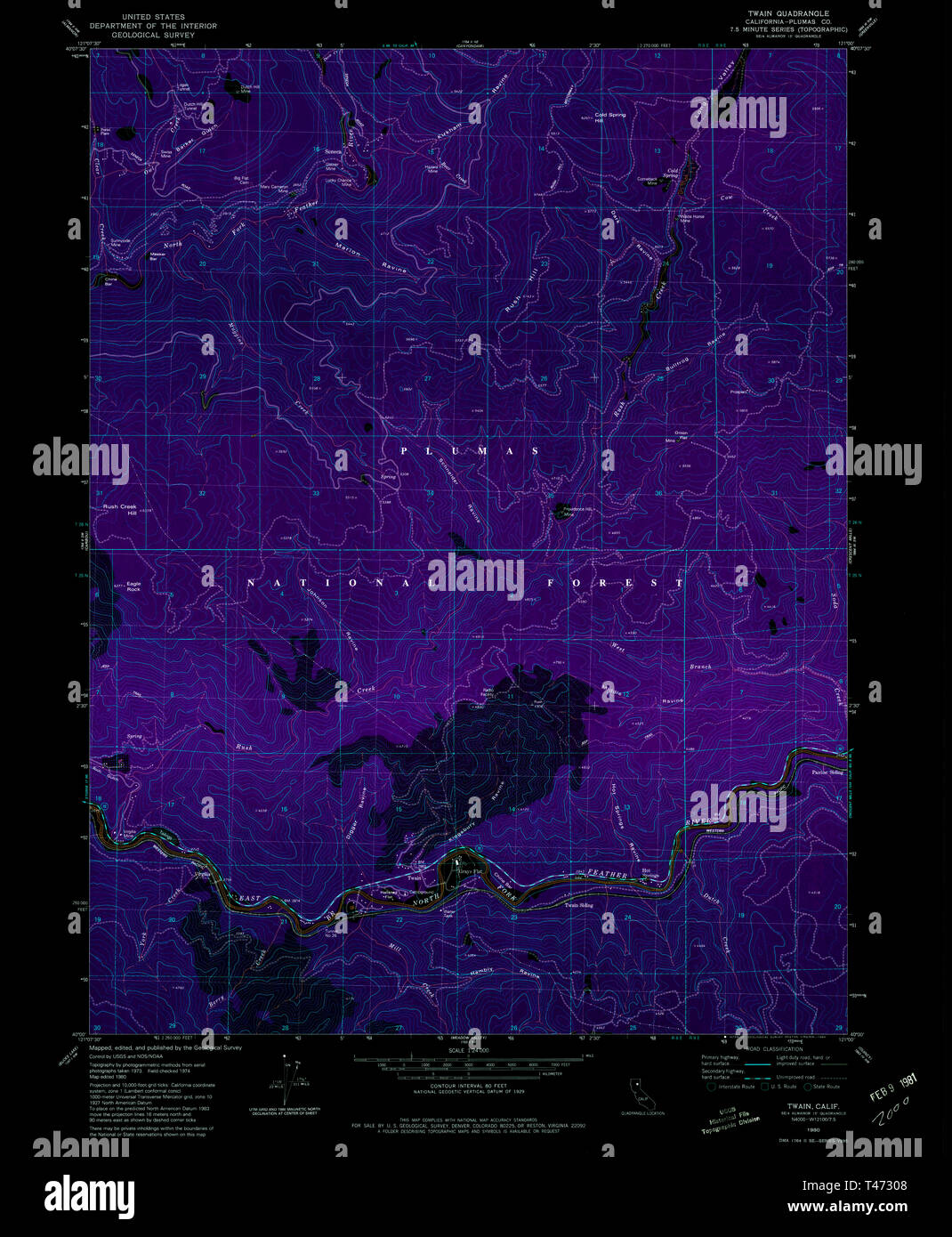 Map california 1980 hi-res stock photography and images - Alamy