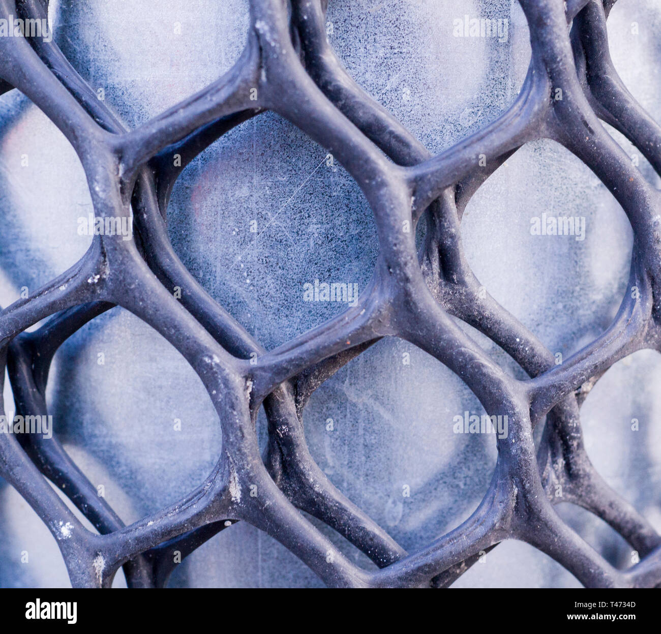 iron rhombus shape caged covering net. industrial, background Stock ...