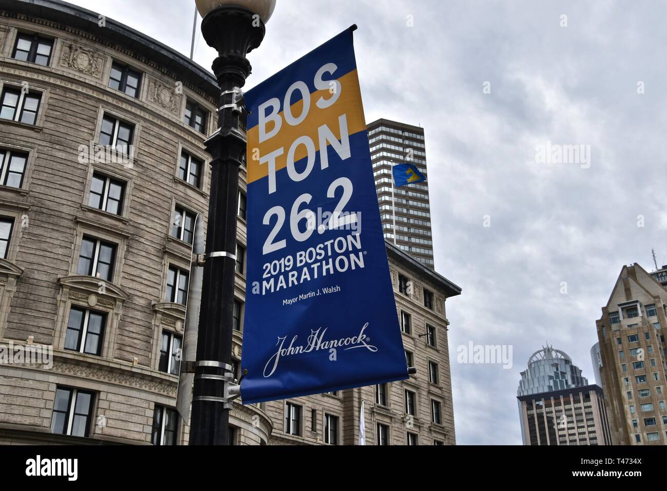 Boston Athletic Association (B.A.A.) flags and iconography, featuring ...