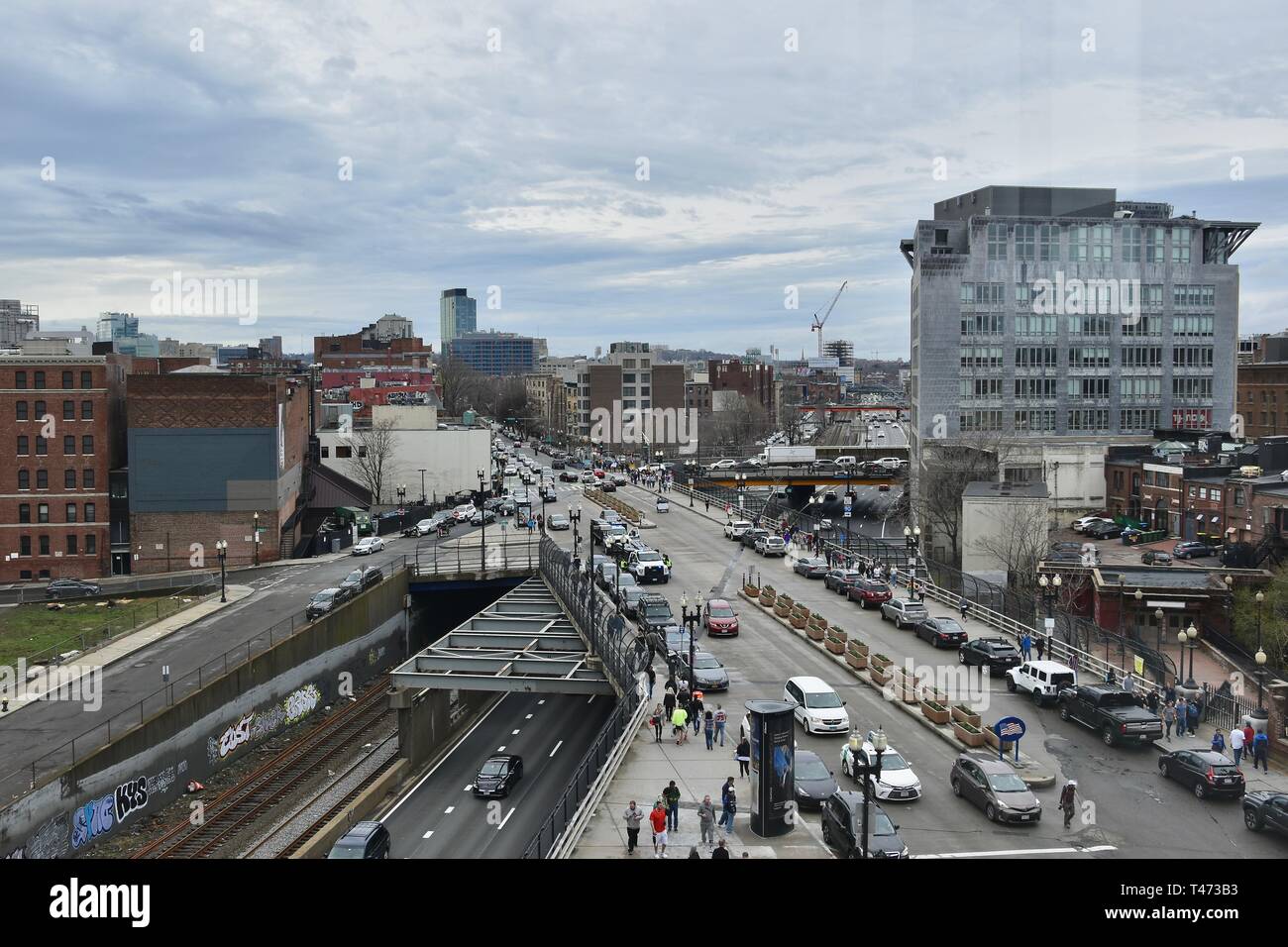 The Boston Back Bay skyline as seen from atop Hynes Convention Center ...