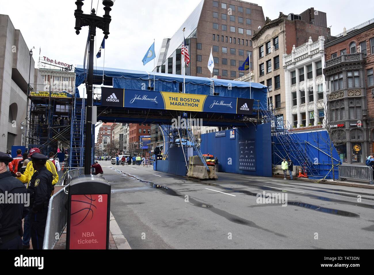 The 2019 Boston Marathon Boylston Street Finish Line, Back Bay, Boston ...