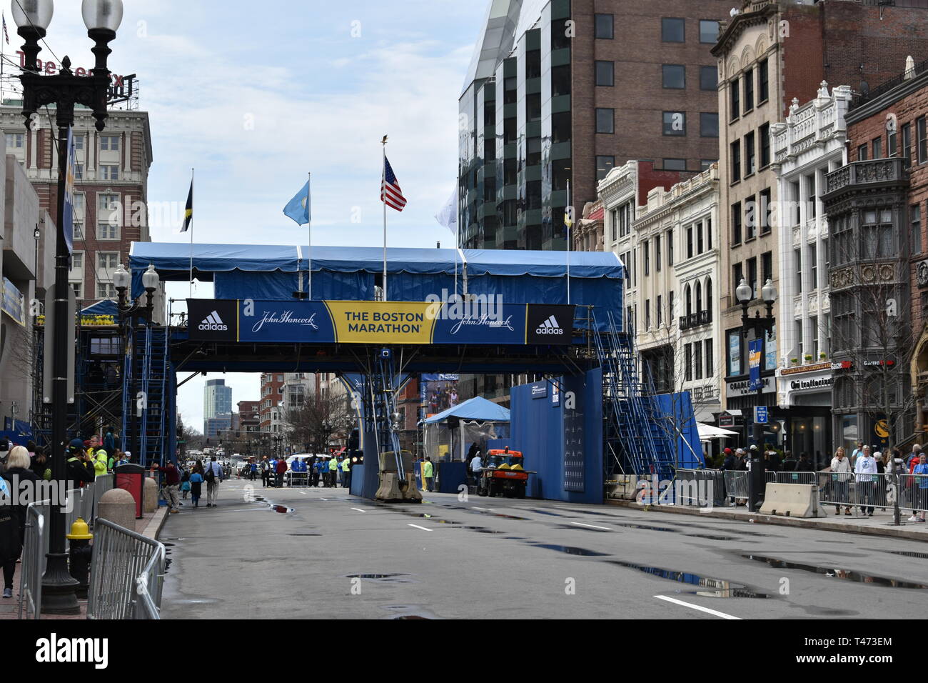 The 2019 Boston Marathon Boylston Street Finish Line, Back Bay, Boston ...
