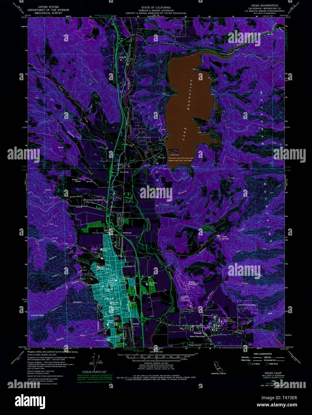 Ukiah california map hi-res stock photography and images - Alamy
