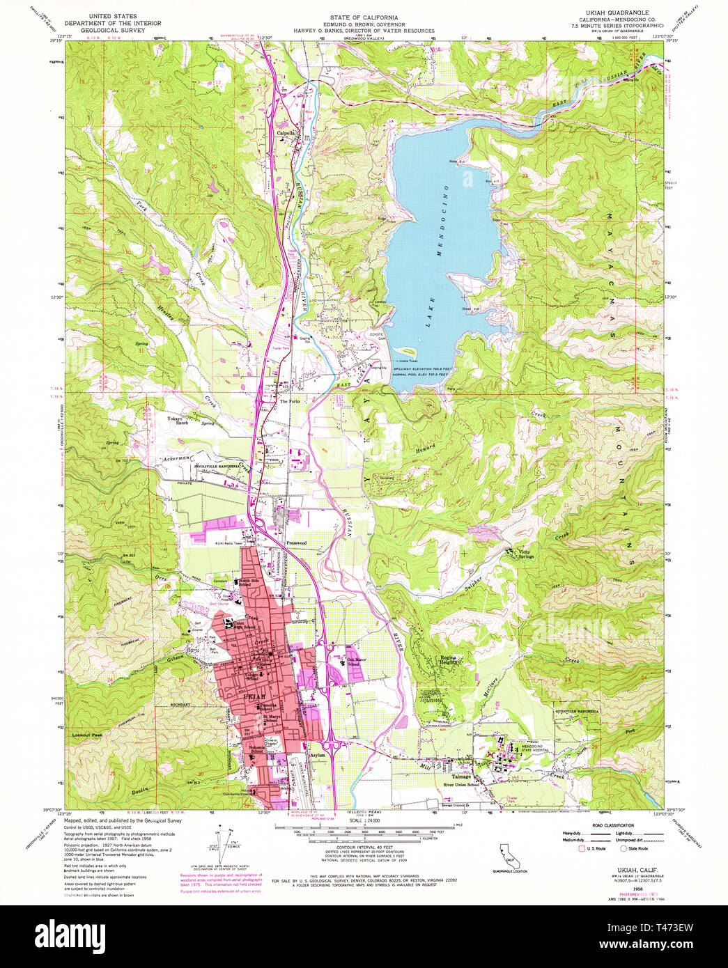 Ukiah california map hi-res stock photography and images - Alamy
