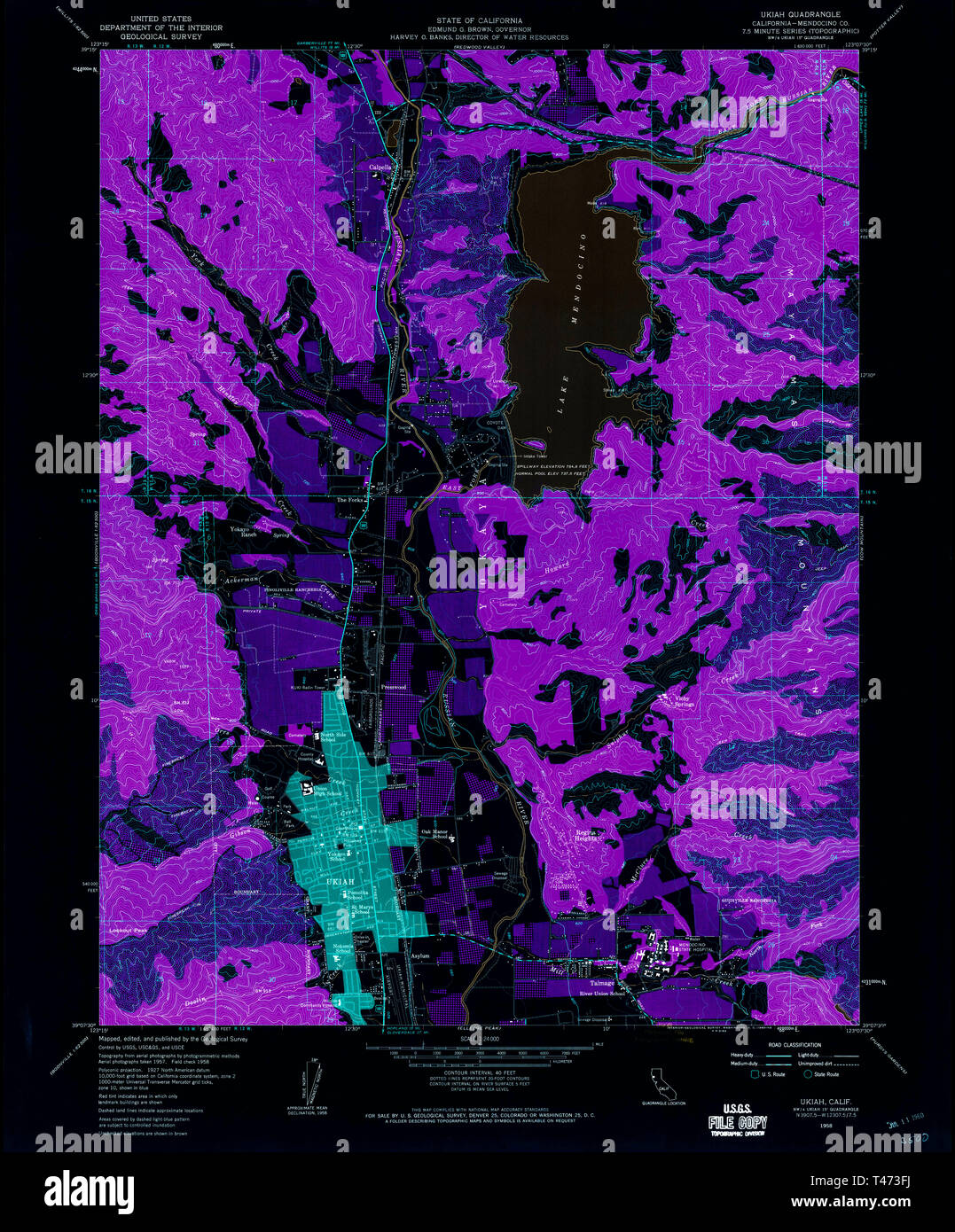 Ukiah california map hi-res stock photography and images - Alamy