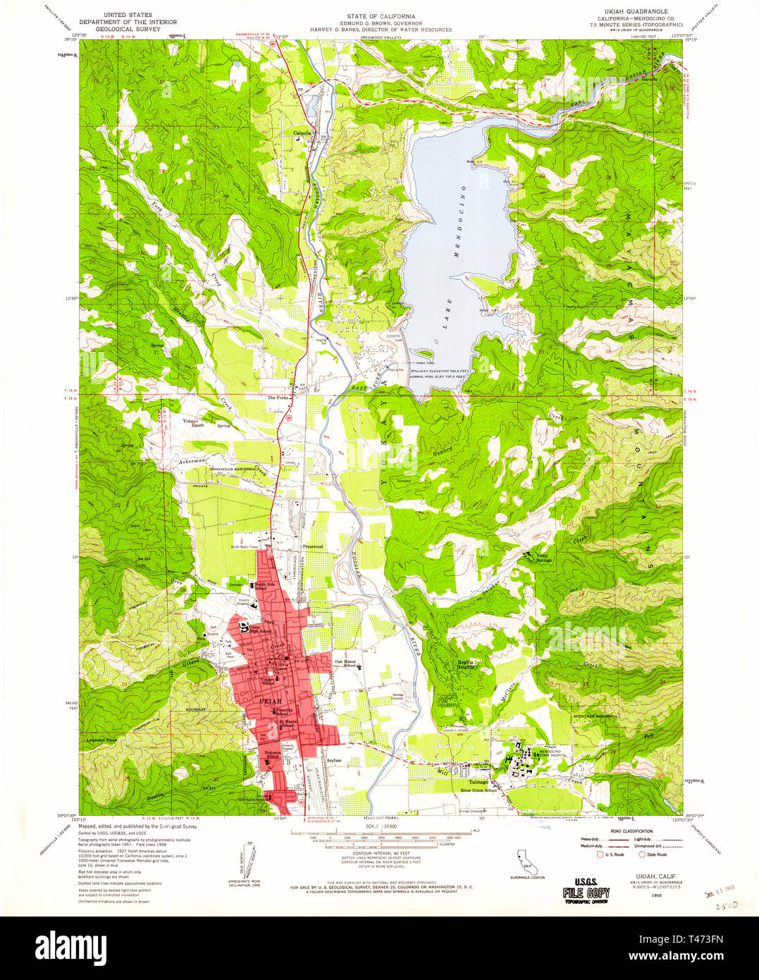 Ukiah california map hi-res stock photography and images - Alamy