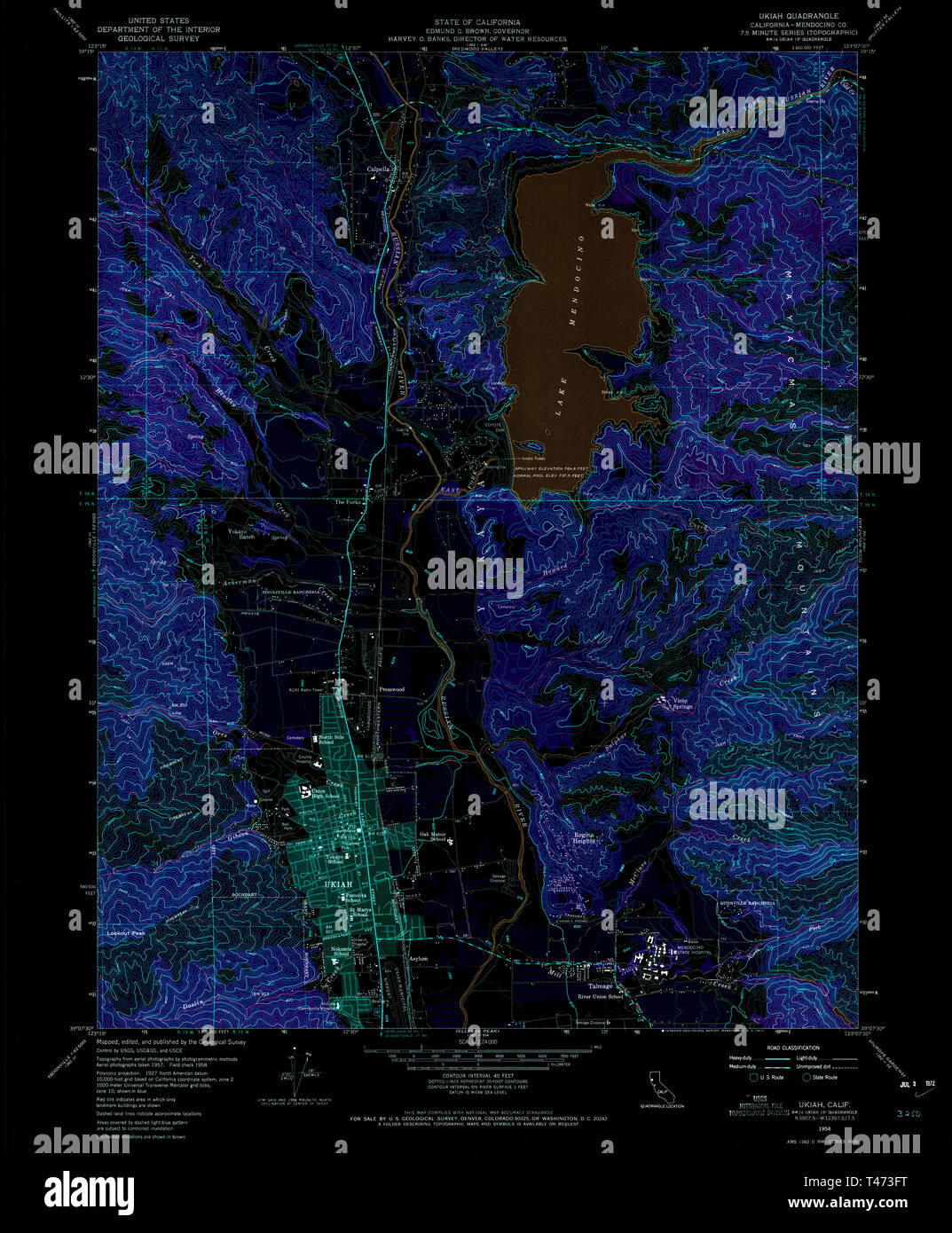 Ukiah california map hi-res stock photography and images - Alamy