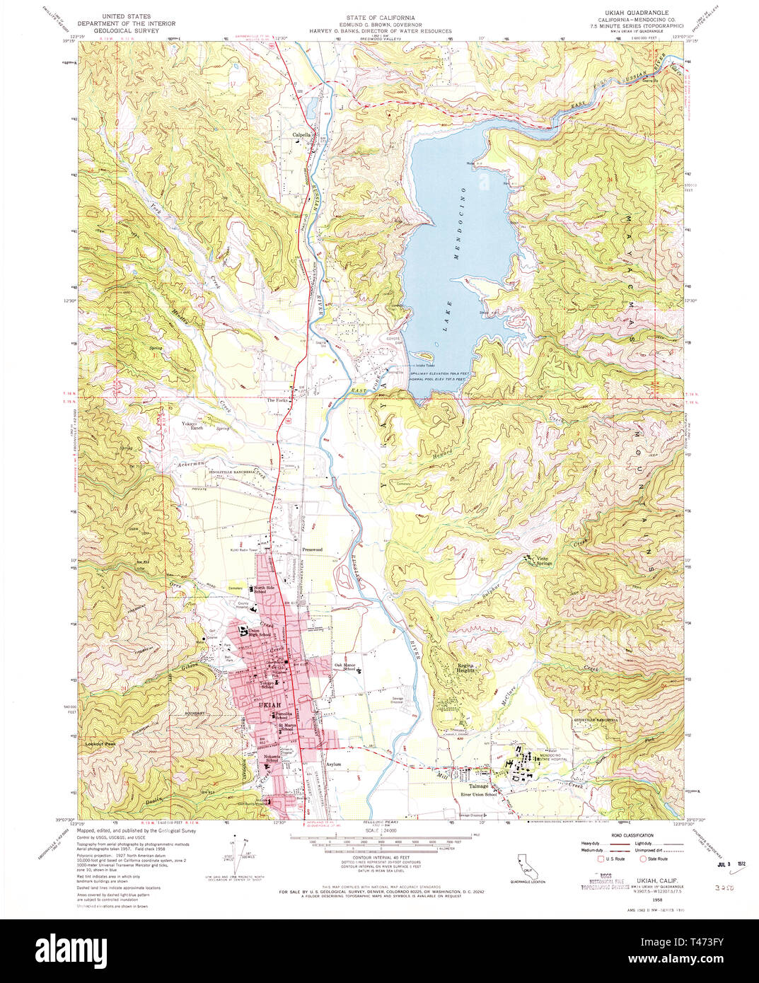 Map of ukiah hi-res stock photography and images - Alamy