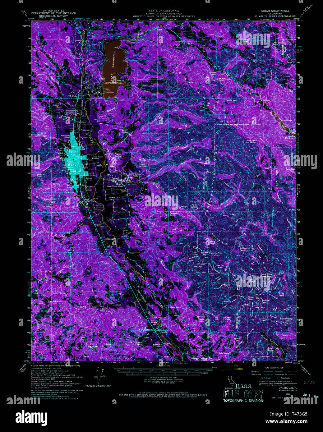 Ukiah california map hi-res stock photography and images - Alamy