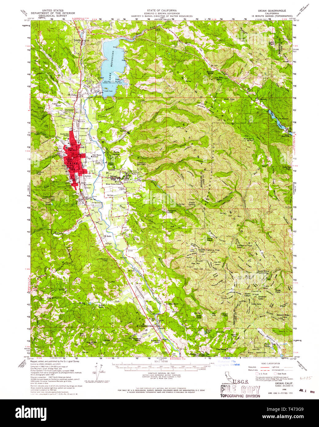 Map of ukiah hi-res stock photography and images - Alamy