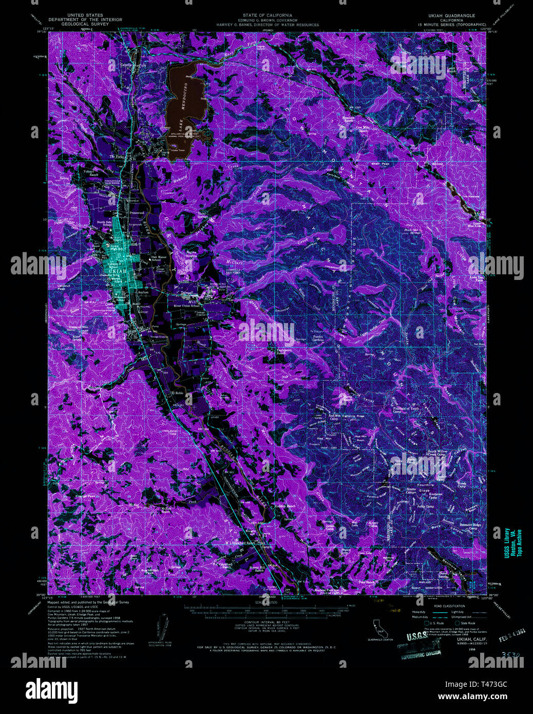 Ukiah california map hi-res stock photography and images - Alamy