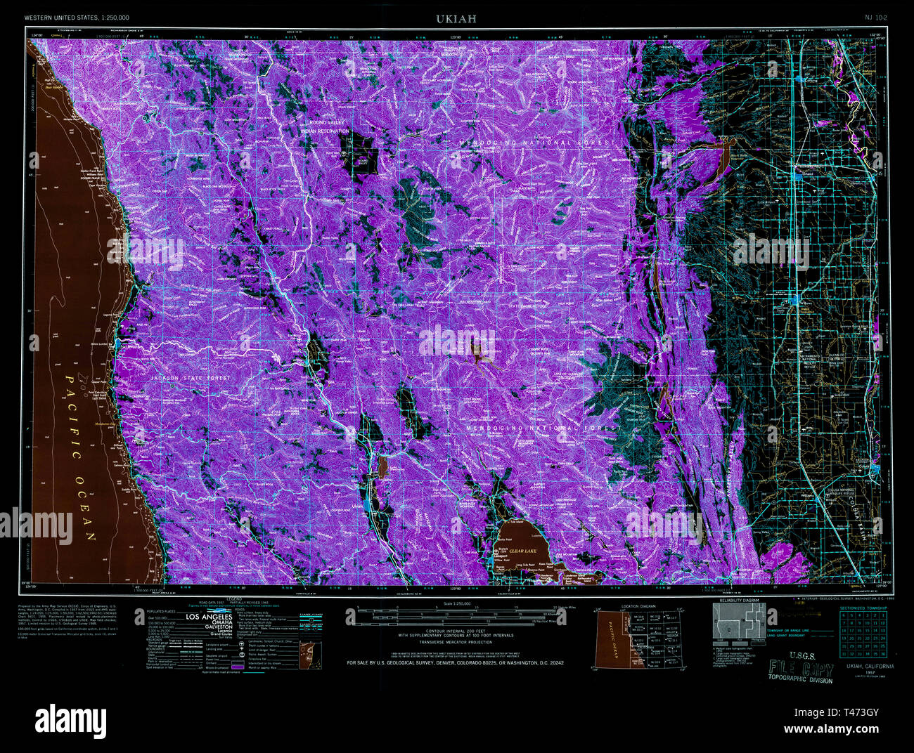 Ukiah california map hi-res stock photography and images - Alamy