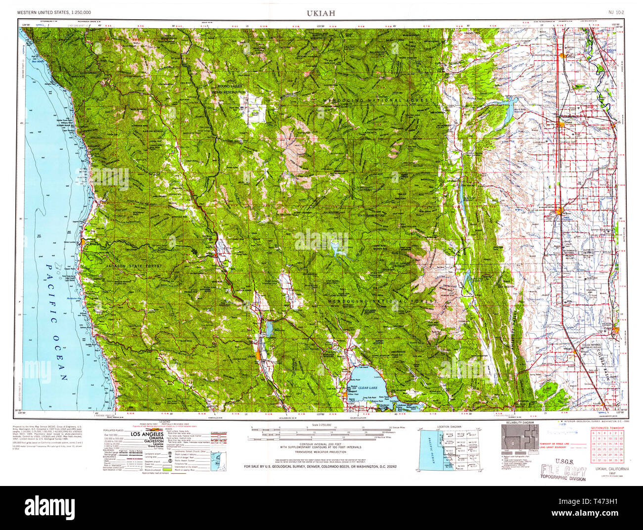 Ukiah california map hi-res stock photography and images - Alamy
