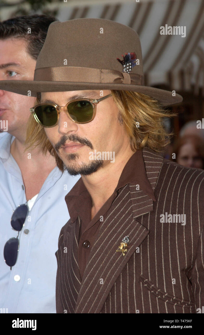 LOS ANGELES, CA. June 28, 2003: Actor JOHNNY DEPP at the world premiere ...