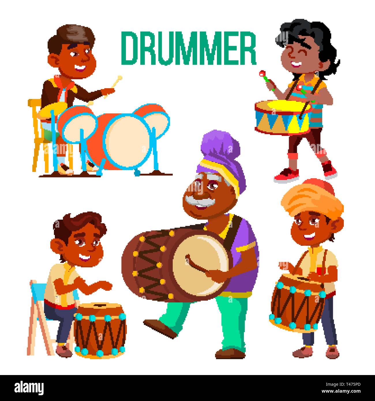 African drummers festival Stock Vector Images - Alamy