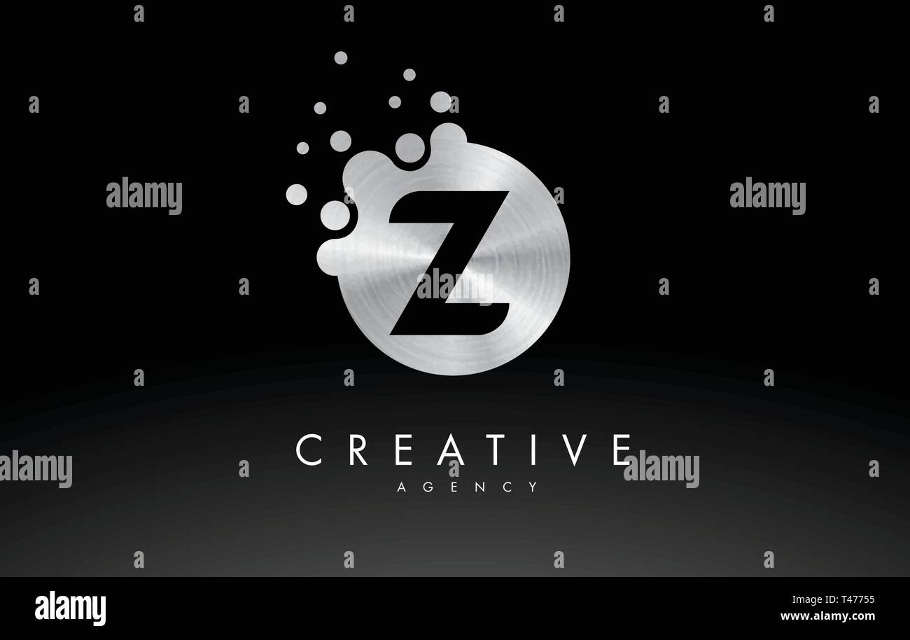 Silver Metal Dots Letter Z Logo.Z Letter Design Vector with Dots Stock ...