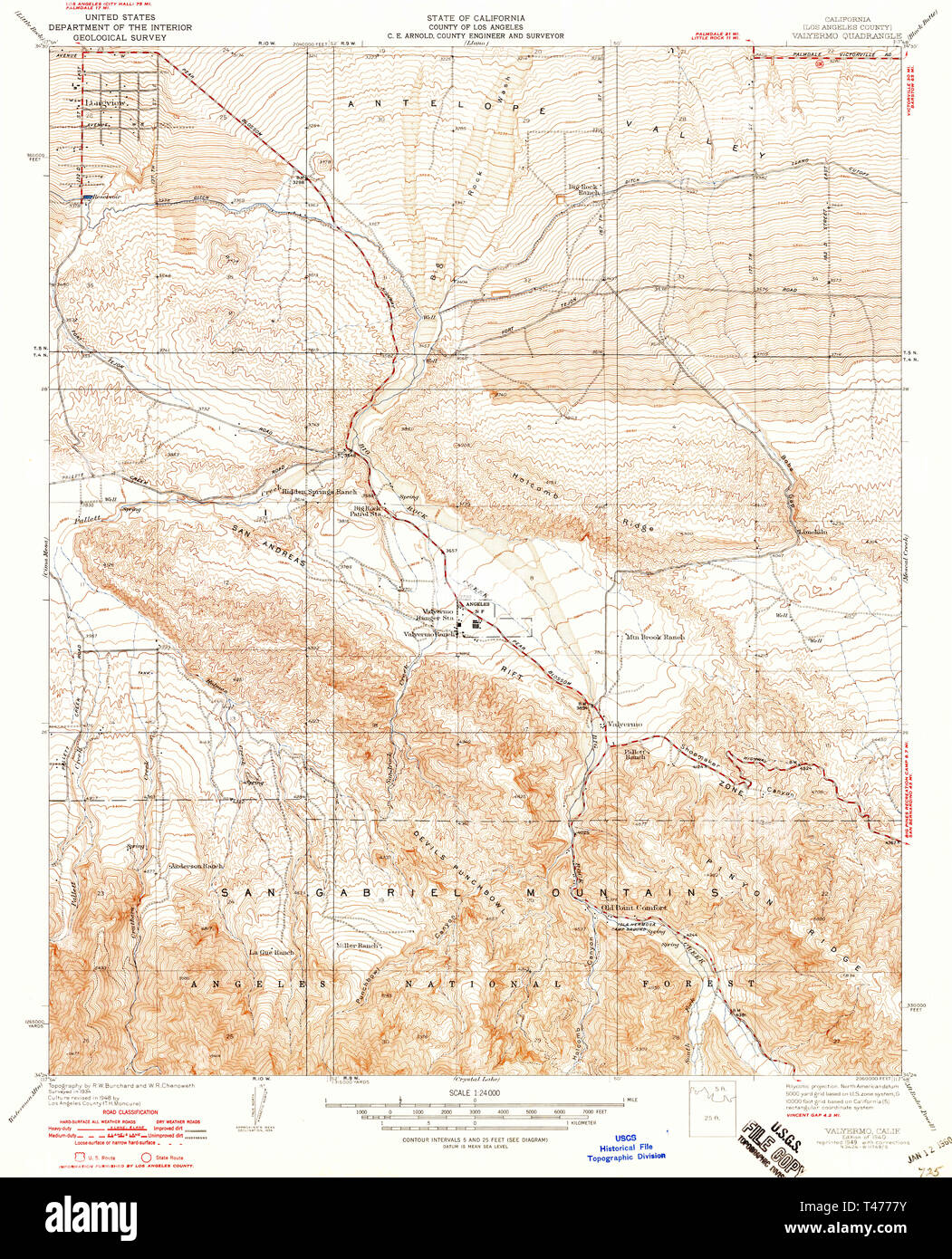 California map 1940 hi-res stock photography and images - Alamy