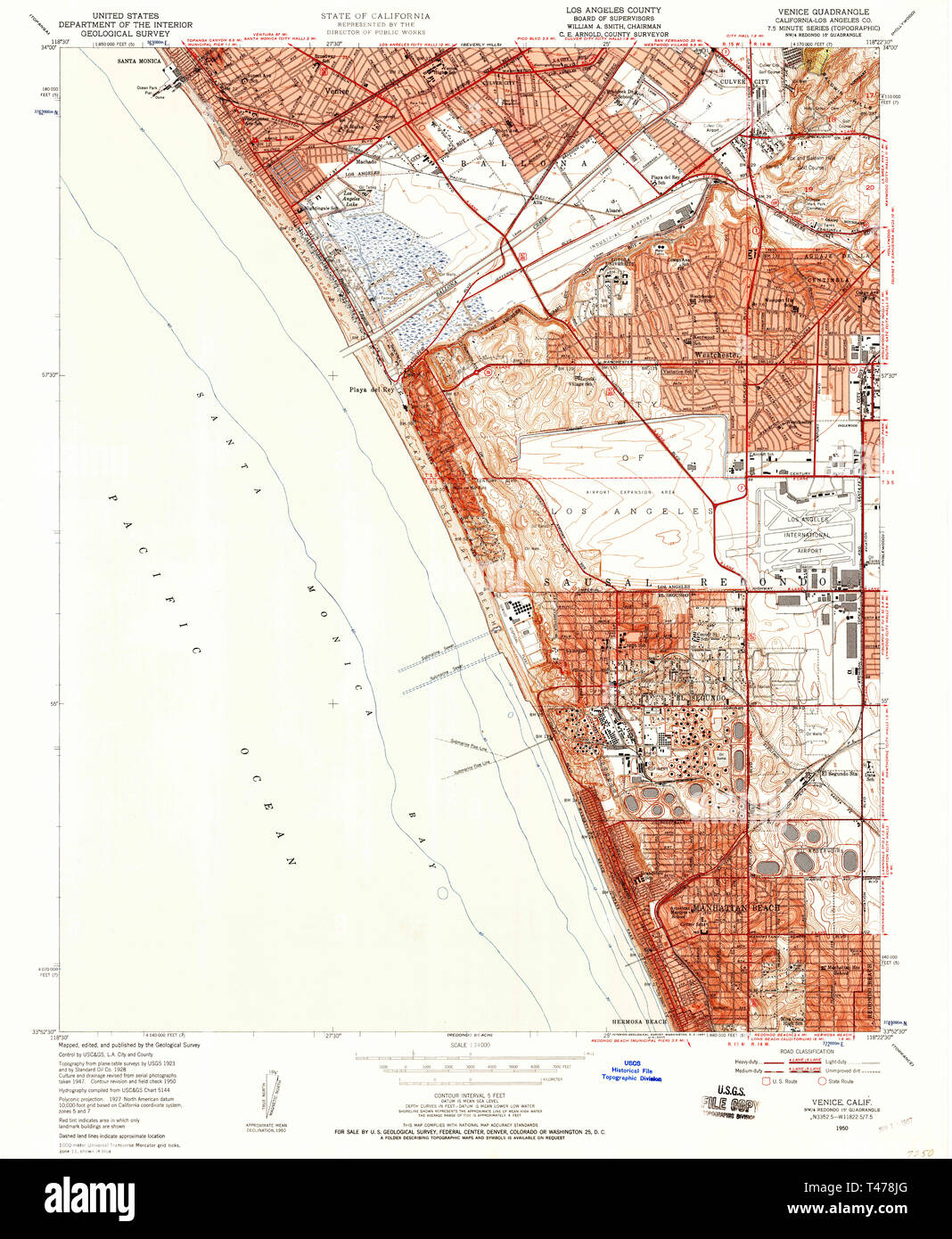 Map of california 1950 hi-res stock photography and images - Alamy