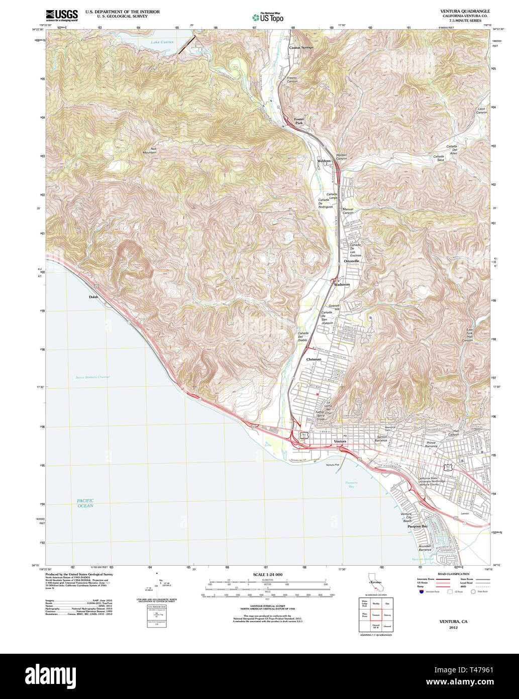 Ventura map hi-res stock photography and images - Alamy