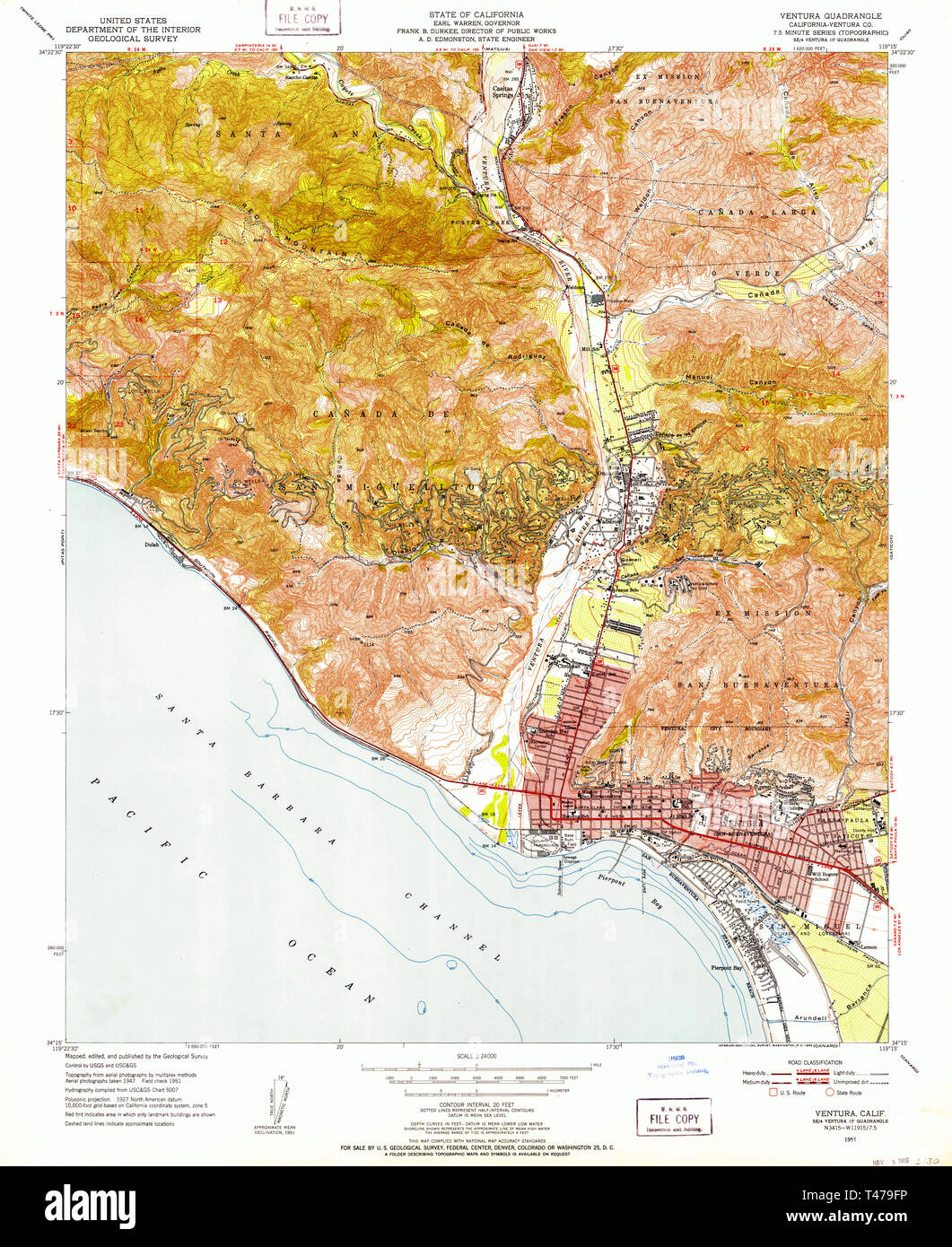 Ventura map hi-res stock photography and images - Alamy