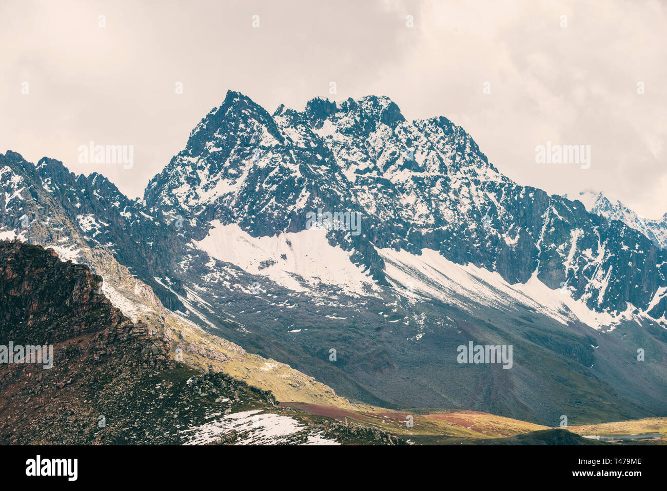 sharp Andes ridge by gloomy spring day in Peru Stock Photo - Alamy