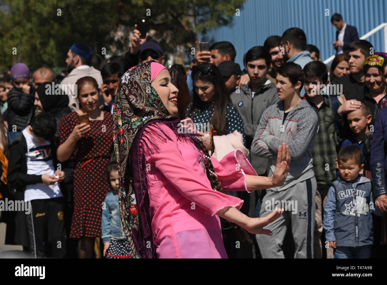 Turkic peoples dancing on the Nowruz celebration in Astrakhan, Russia ...