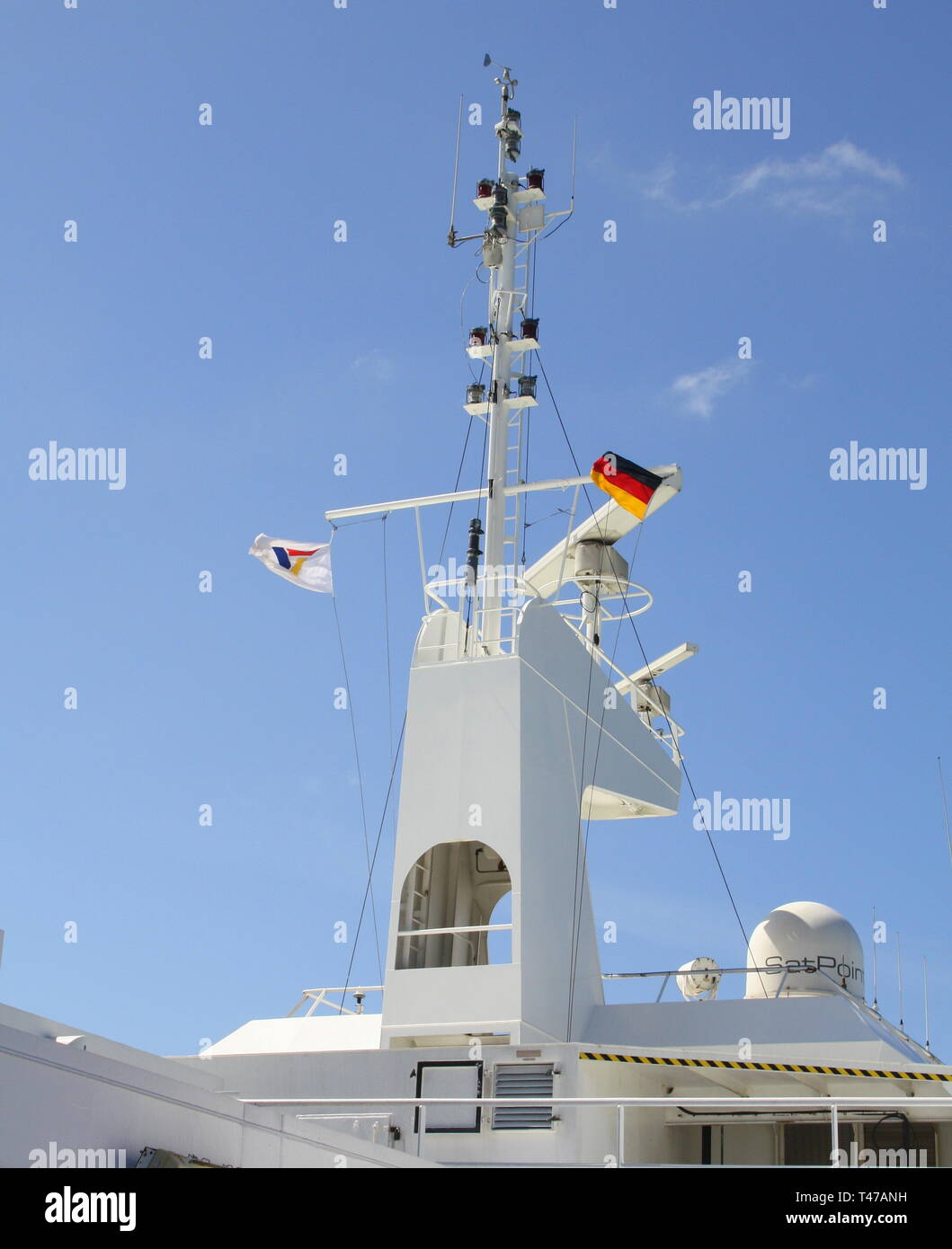 Martini tower from the 15th century with dutch flags in the city of ...