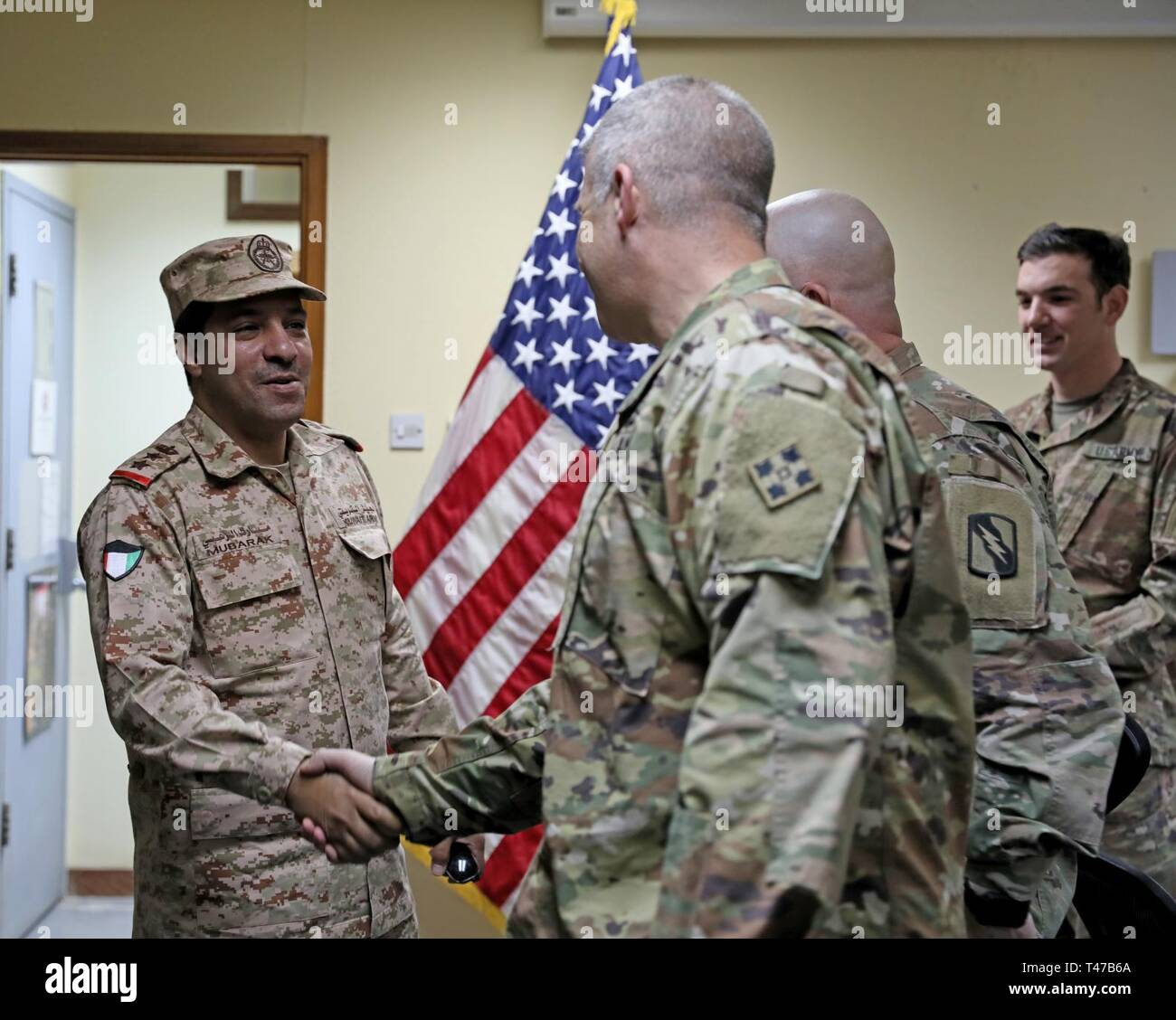 Col. Mubarak A. A. al-Zubi, left, commander of the Kuwaiti Land Forces ...
