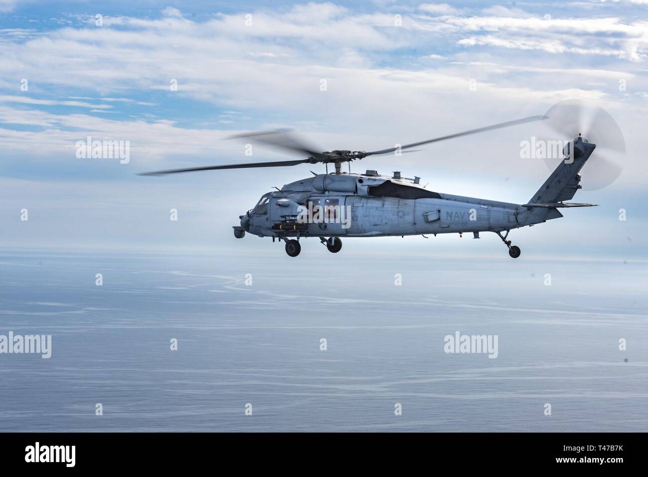 ATLANTIC OCEAN, (March 11, 2019) An MH-60S Seahawk, assigned to the ...