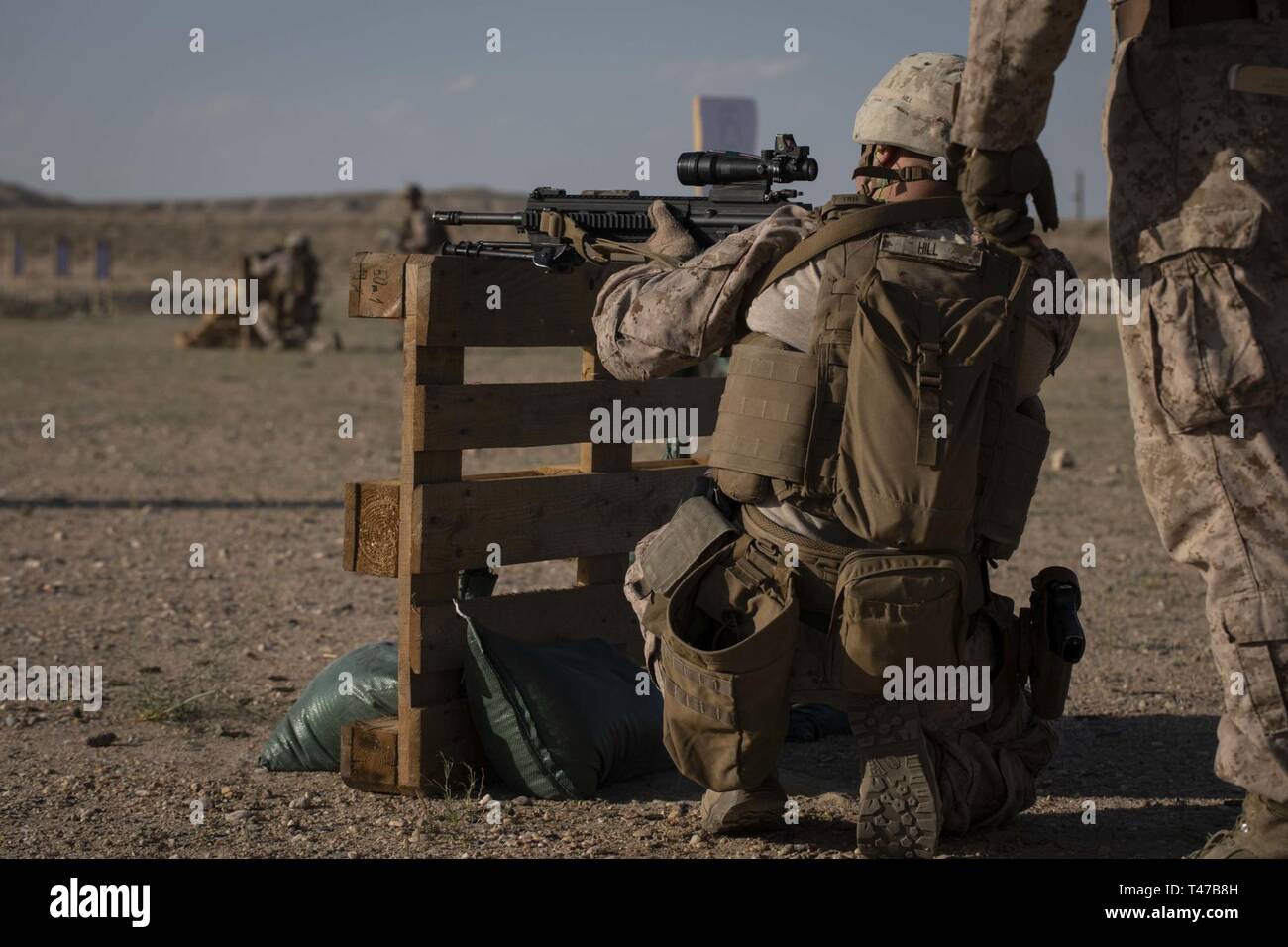 U.S. Marine Corps Pfc. Clayton Hill, a rifleman with Fleet Anti ...