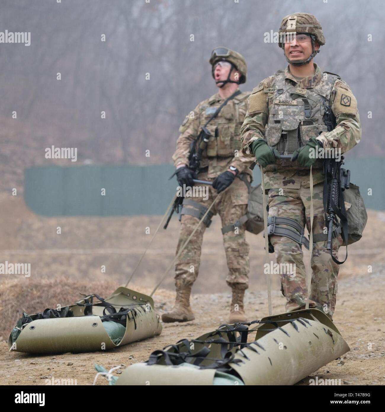 Pfc. Gilberto Ramirez, right, fire control specialist, and Sgt. 1st ...
