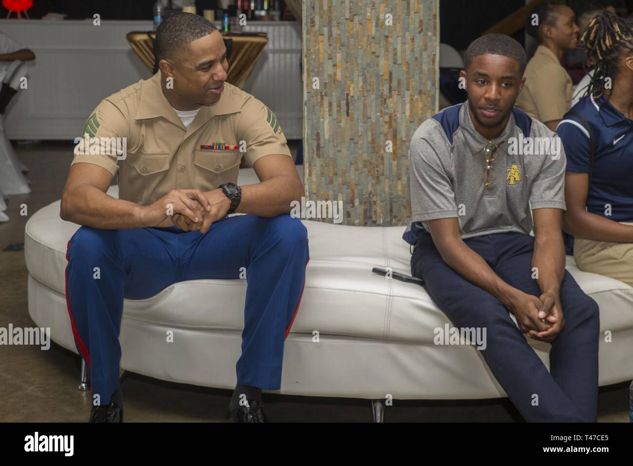 Marine Sgt. Wayne Mann, mentors Michael Bell, during the Battles Won ...