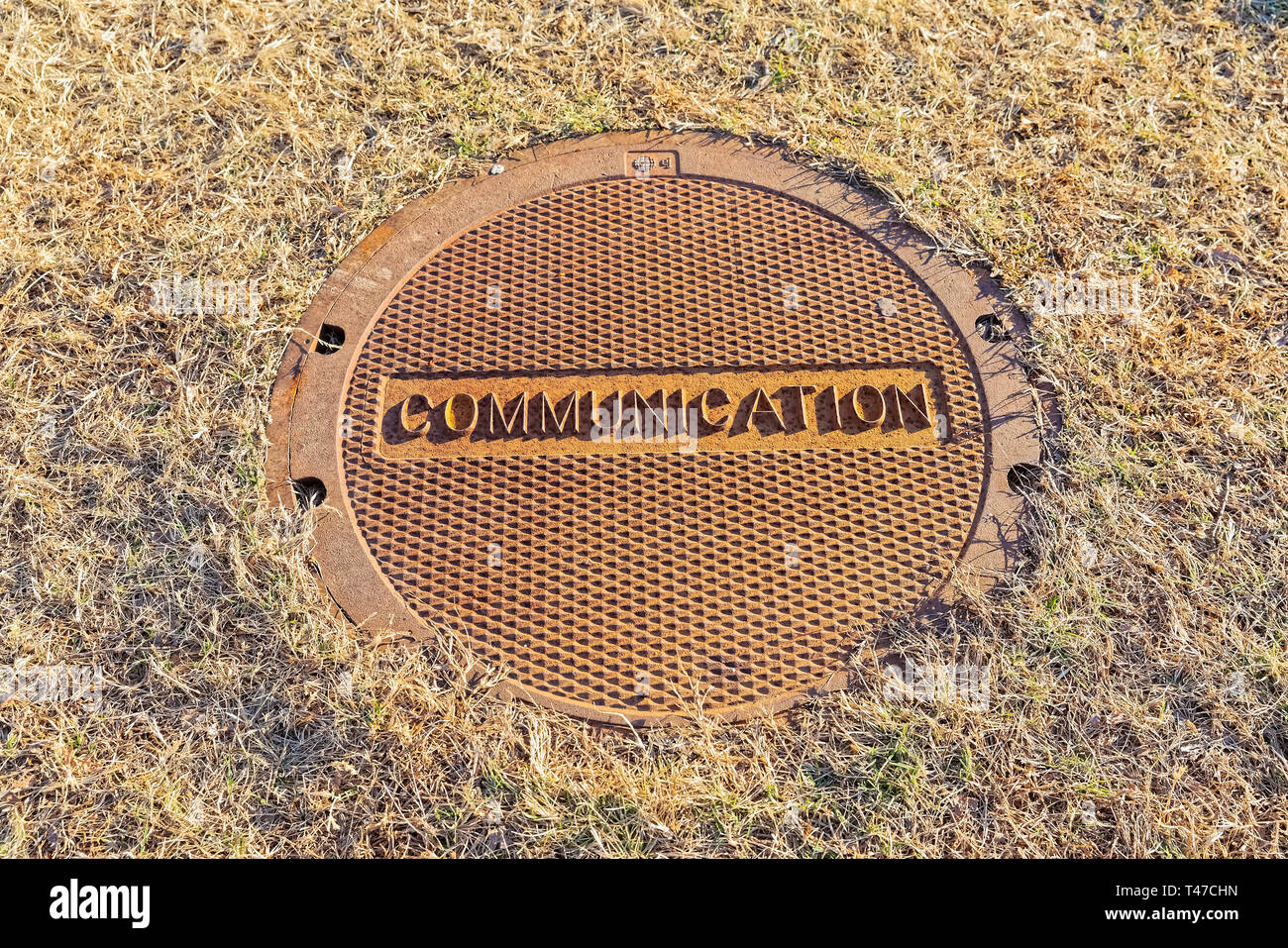Communication manhole in Presidents park in Washington DC Stock Photo ...