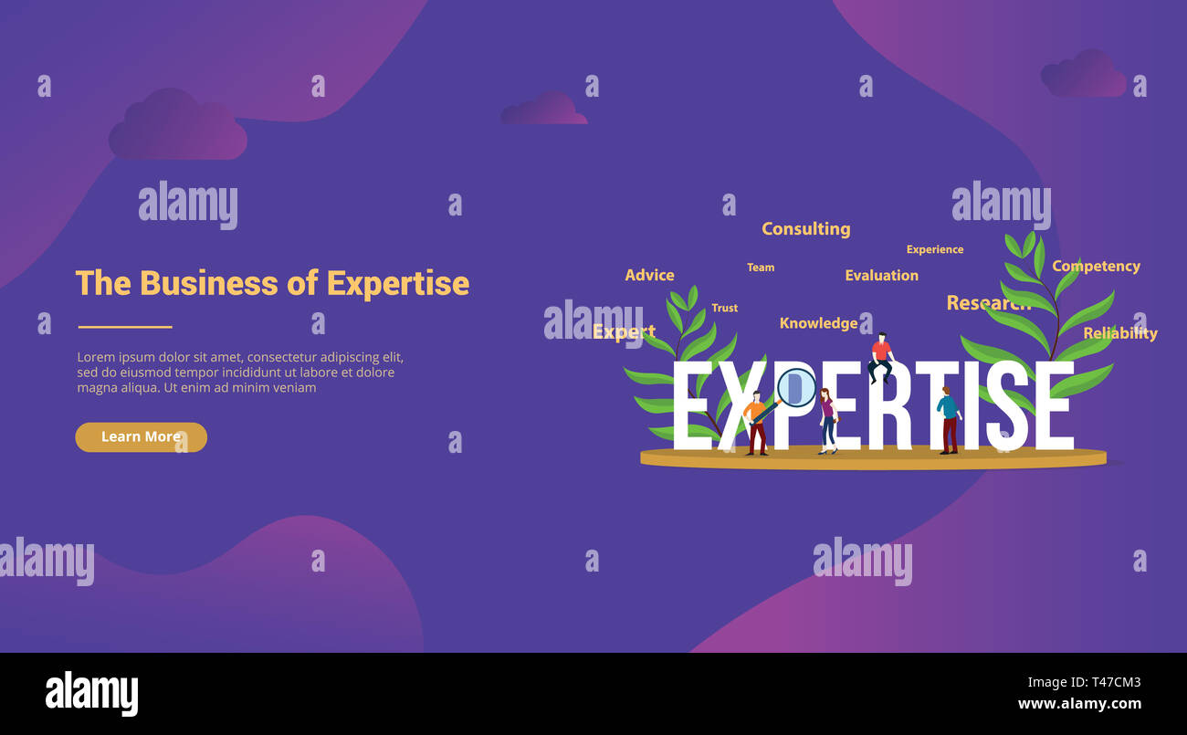 expertise concept with people team and big text for website template ...