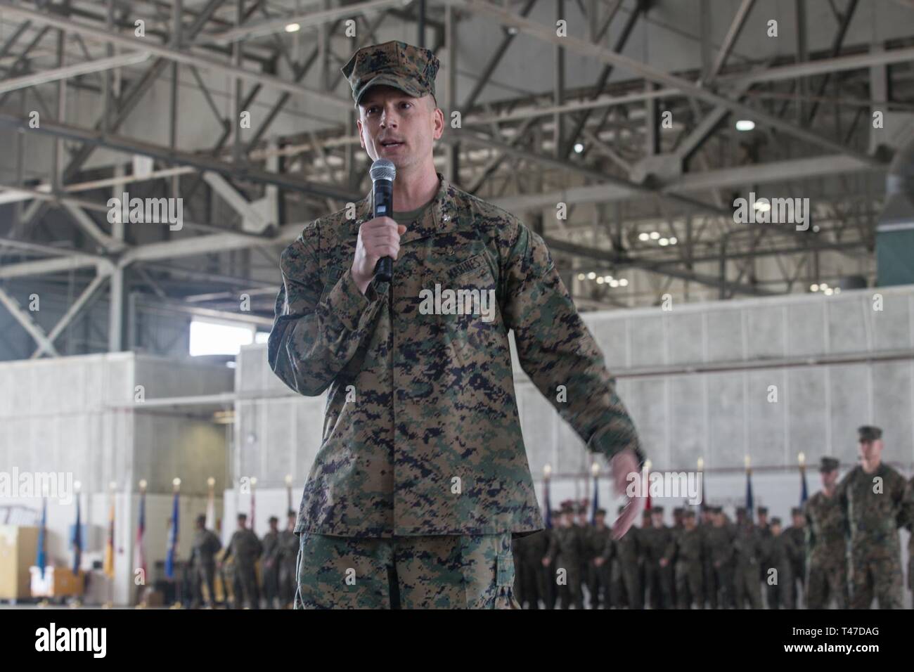 U.S. Marine Corps Lt. Col. Christopher Benfield, commanding officer of ...