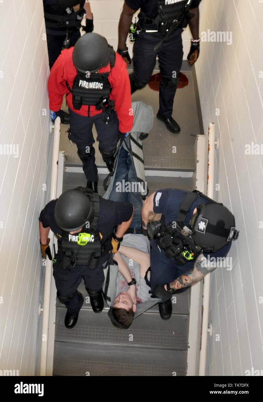 A Letterkenny Army Depot fire department first responder tends to a ...